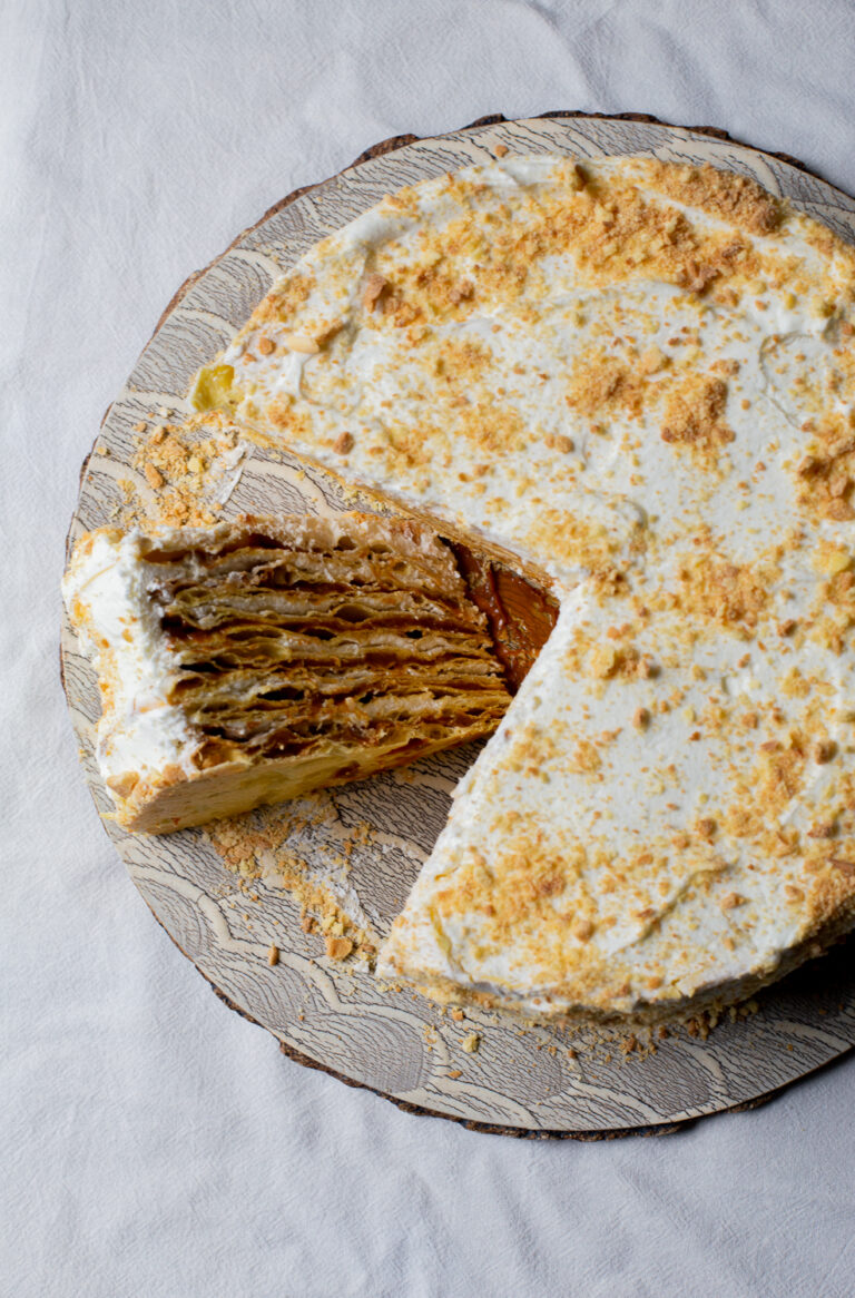Torta Pompadour Banana Milhojas Cake - Pilar's Chilean Food & Garden