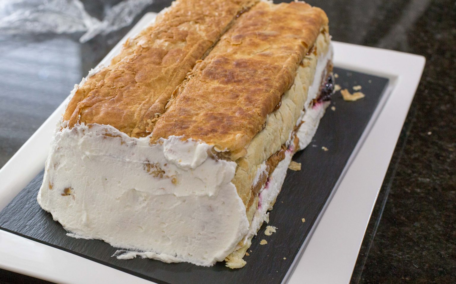 Easy Torta Pompadour Cake with Puff Pastry - Pilar's Chilean Food & Garden