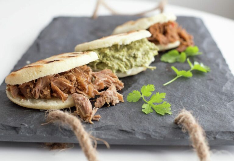 Domino Arepas with Black Beans - Pilar's Chilean Food & Garden