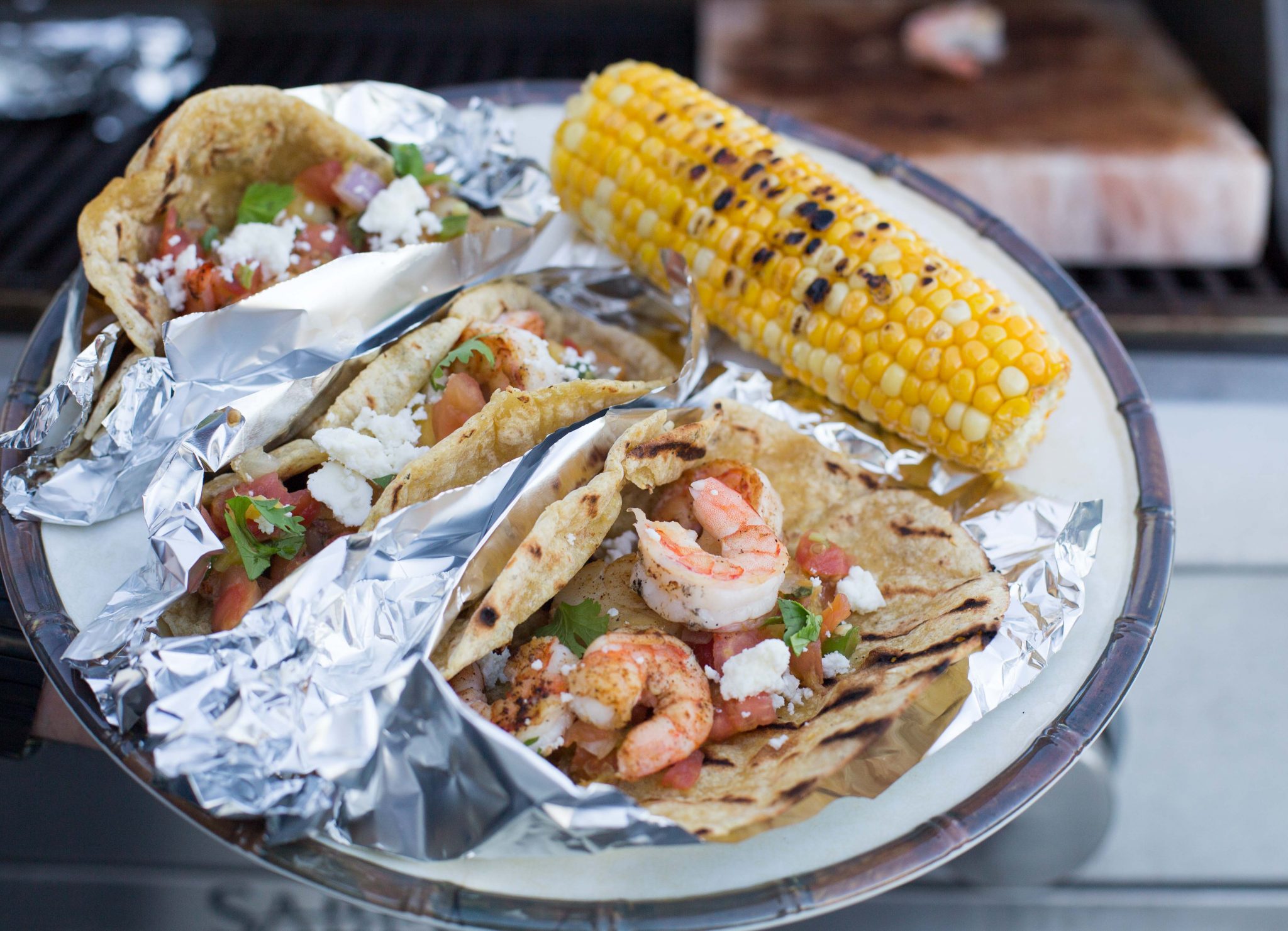 Grilled Seafood Tacos de Mariscos - Pilar's Chilean Food & Garden