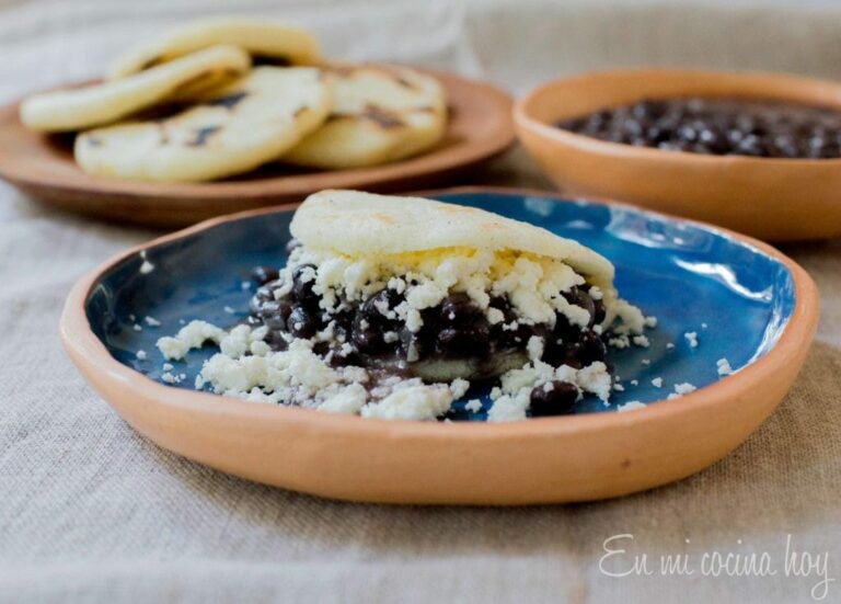 Domino Arepas with Black Beans - Pilar's Chilean Food & Garden