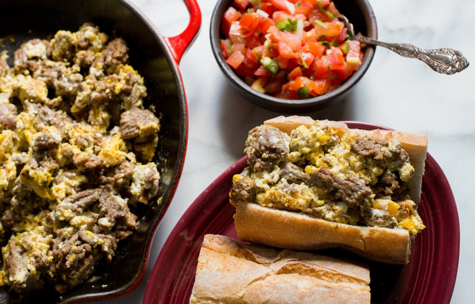 Ground Beef and Eggs Breakfast Scramble - Pilar's Chilean Food & Garden