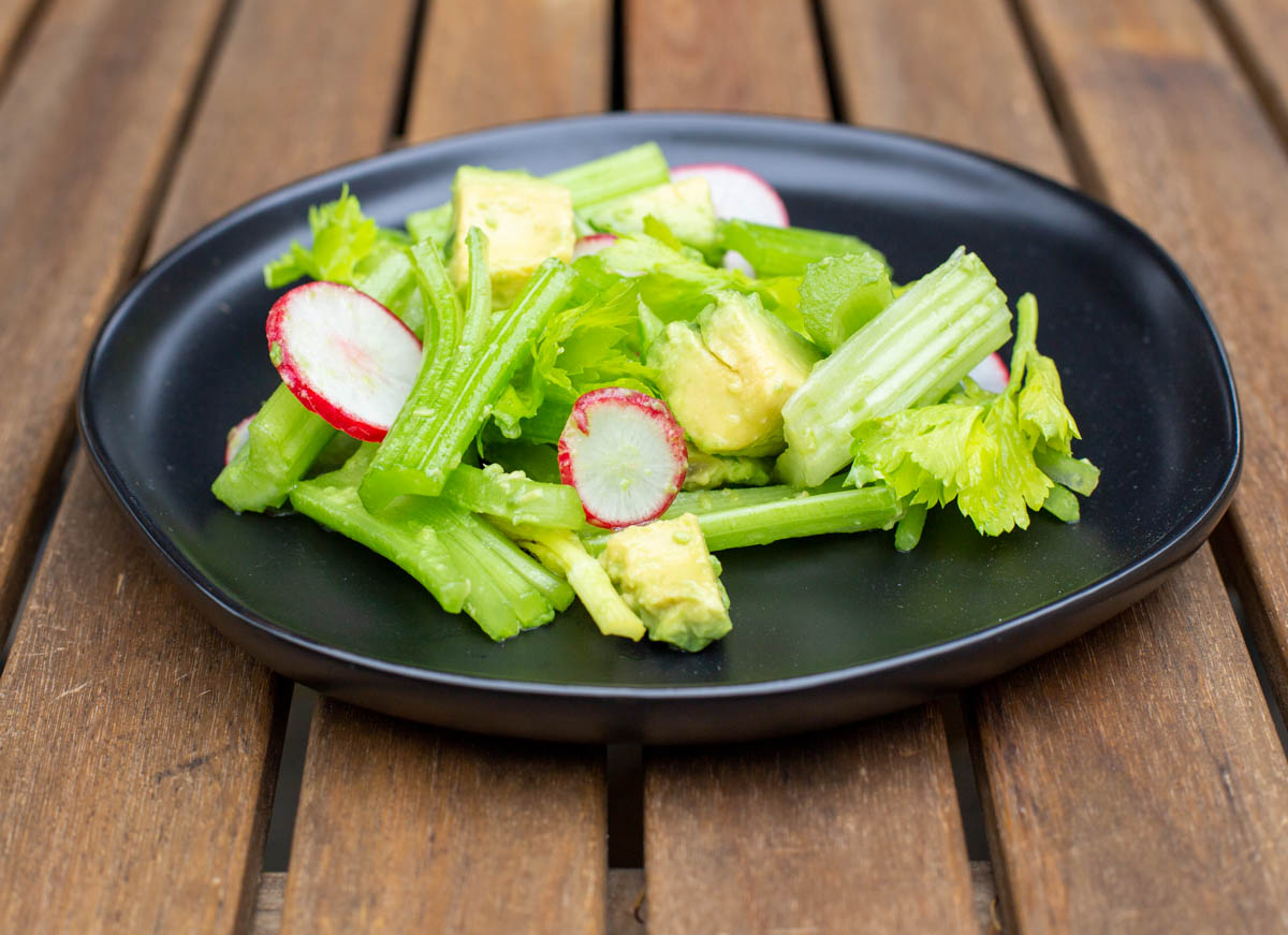 Apio Palta Celery Avocado Salad - Pilar's Chilean Food & Garden